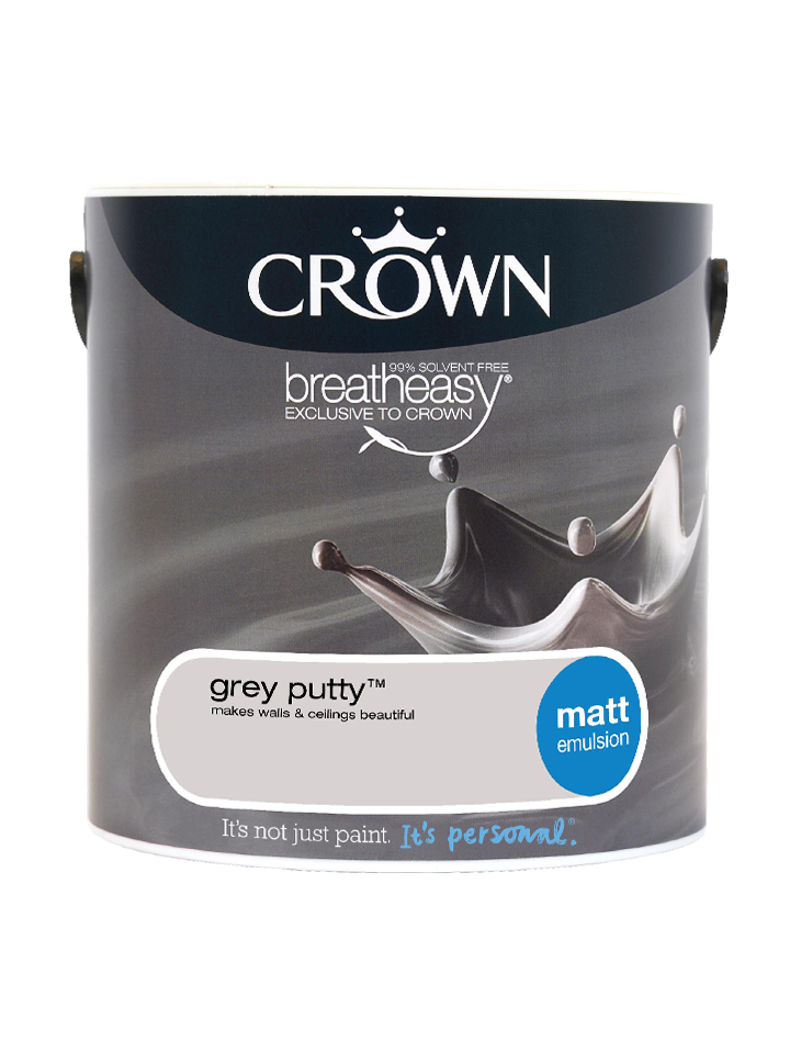 Grey Putty - Matt - Standard Emulsion | Crown Paints